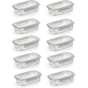 Kit 10 Potes Alimentos Com Tampa e Travas Transparente 500ML 232.012. ...