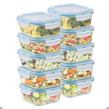 Kit 10 Potes Herméticos De Vidro Marmita Vasilha Porta Mantimento Com ...