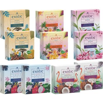Kit 10 Sabonetes Exotic Vegetal Hidratante 170g Davene - Sabonete ...
