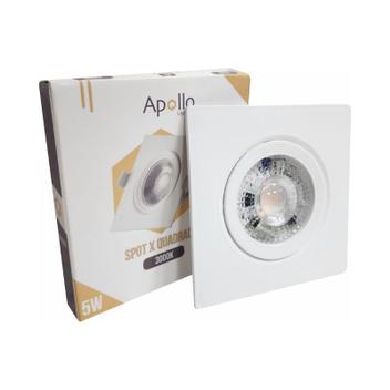 KIT 10 Spot Slim LED Embutir Quadrado 5W 3000K - Apollo - Spot ...