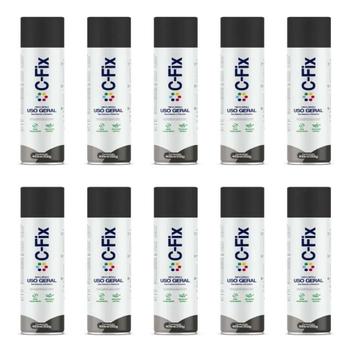Kit 10 Tintas Spray Preto Fosco Uso Geral Int/ext 400ml Cfix - C-fix ...