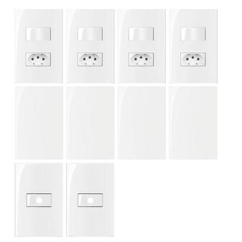 Kit 10 Tomada Interruptor Casa Completa Espelho Tomada Furo - MARGIRIUS ...