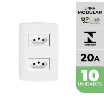 Kit 10 Tomadas Dupla 20A Pluzi Modular Pluzie 4x2 Branca - Módulo de ...