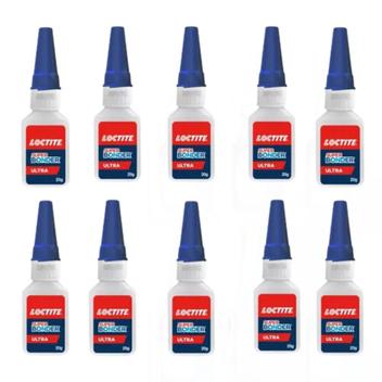 Kit 10 unid Cola Super Bonder Ultra Mais Forte Mais Rápida Loctite 20g ...