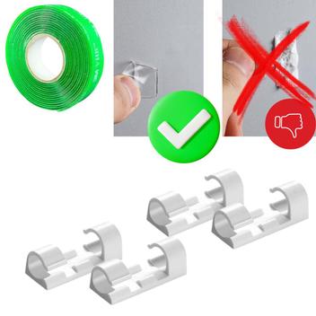 Kit 100 Clips Organizador Fixador Adesivo De Cabo Fios Parede - Niel Shop - Fixador de Fios e ...