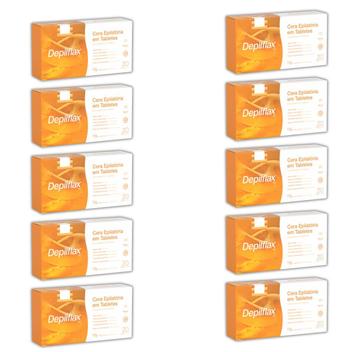 Kit 10un 1Kg Cera Quente Para Depilação Tablete Natural Depilflax ...