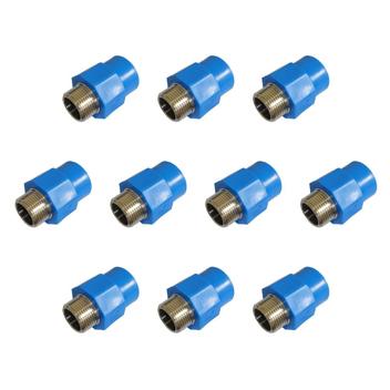 KIT 10x Adaptador Macho 20 x 1/2" BSP PPR Azul para Rede de Ar Comprimido - ODN - Ar Comprimido ...