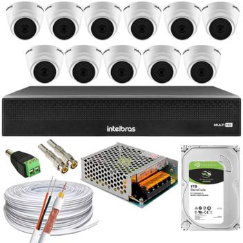 Kit 11 Câmeras 1220 D mic Intelbras Com Áudio dvr 1216 C/hd 1tb ...