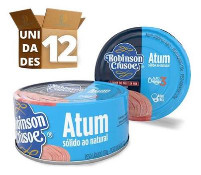 Kit 12 Atum Sólido Ao Natural Robinson Crusoé 170g - Atum Enlatado ...