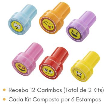 Kit 12 Carimbo Stamp Emotion Escolar Encaixe Lápis - BRW - Material ...