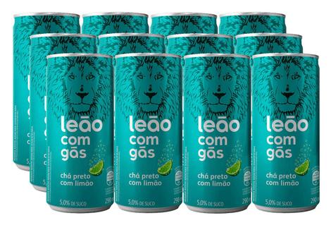 KIT 12 Chá Ice Tea sabor Limão Zero com Gás Leão Lata 290ml - Chá ...