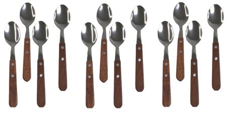 Kit 12 colheres madeira cozinha rustica tradicional basico - Filó Modas ...