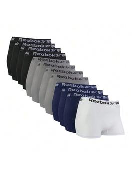 Kit 12 Cuecas Box Reebox Sem Costura Masculina Respirável Confortável ...