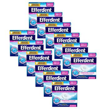 Kit 12 Limpadores de Dentadura Antibacteriano Efferdent 20un cada ...