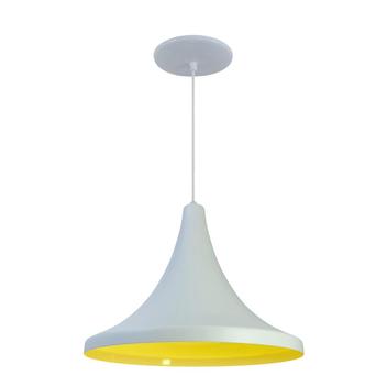 Kit 12 Luminária Pendente Tailandesa Com Interior Amarelo Com Fiação ...