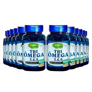 Kit 12 Ômega 3 1000 Mg Tri Ômega 3.6.9 Unilife 60 Cápsulas - Ômega 3 ...