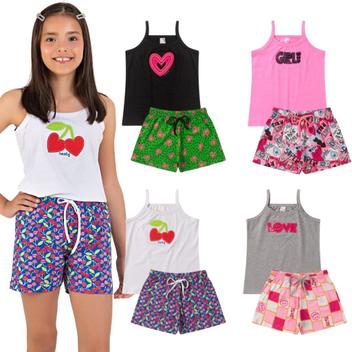 Kit 12 peças de Roupa Infantil Menina Verão Conjunto Feminino Pronta ...