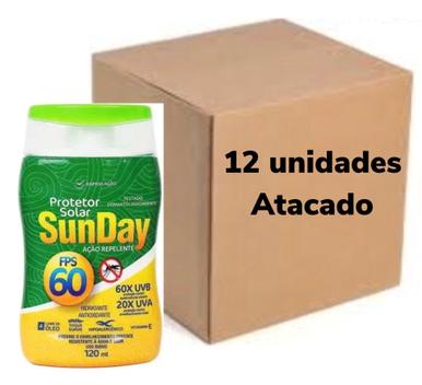 Kit 12 Protetor Solar Sunday Ação Repelente Fps 60 120ml - Protetor ...