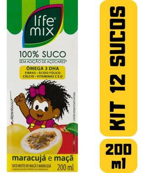 Kit 12 Sucos Life Mix Kids 200ml Turma Da Mônica Maracujá - Suco ...