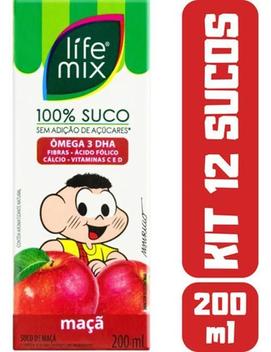 Kit 12 Sucos Life Mix Kids 200Ml Turma Da Mônica Sabor Maçã - Suco ...