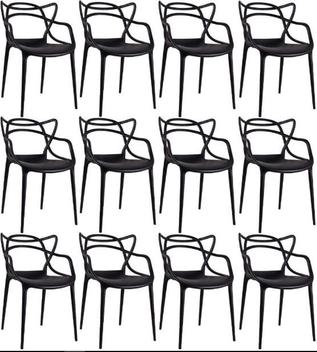 Kit - 12 x Cadeiras Masters Allegra Tendencia - Preto - Universal Mix ...