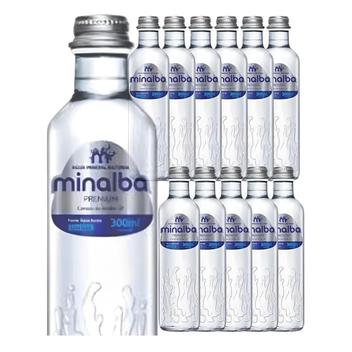 Kit 12Und Água Mineral S/ Gás Premium Minalba Vidro 300Ml - Água ...