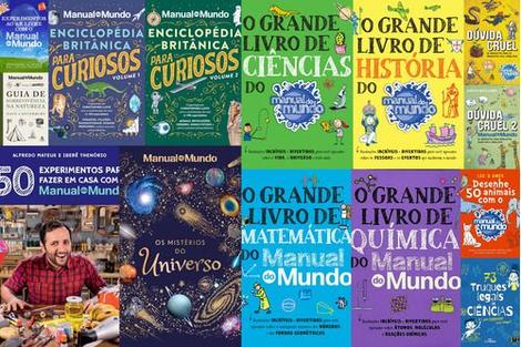 Kit 14 Livros Manual do Mundo O Grande Livro De Ciências + História + Matemática + Química ...