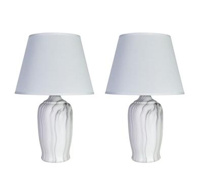 Kit 2 Abajures Grandes de Sala / Quarto - Branco Mesclado - Laradore ...