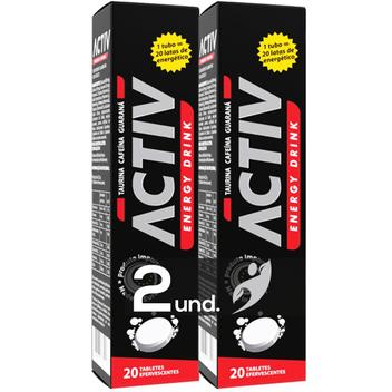 Kit 2 Activ Energy Drink Eurovit 20 Tabletes - Bebida Energética ...