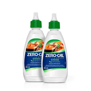 Kit 2 Adoçantes Zero-Cal Stevia Líquido 80Ml - Zero Cal - Adoçante ...