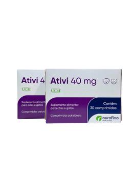 KIT 2 Ativi 40 mg 30 comp. suplemento alimentar cães/gatos - ourofino - Suplemento Colágeno para ...