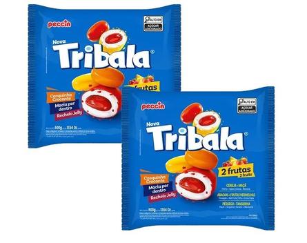 kit 2 Bala Recheada Peccin TriBala Sabor 2 Frutas Saco 500g - Balas ...