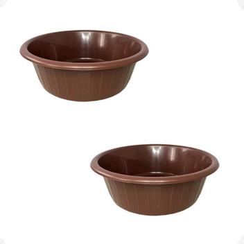 Kit 2 Balde Bacia Frisada S/ Alça Multiuso de Plástico 15 L - Arqplast ...