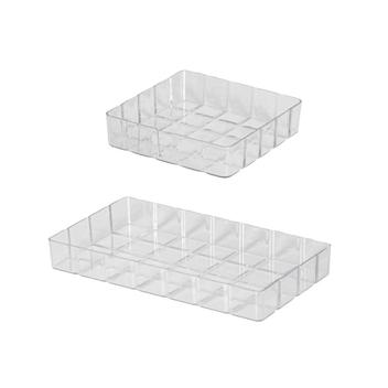 Kit 2 Bandeja Bisotê Organizadora Cristal Retangular Em Acrílico ...