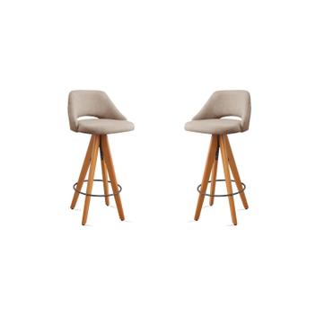 Kit 2 Banquetas Nicole Giratória De Madeira - Zurc Decor - Móveis de ...