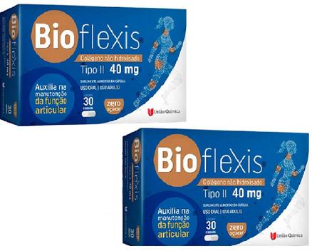 Kit 2 BioFlexis Tipo II 40mg Com 30 Cápsulas - União Química - Colágeno ...