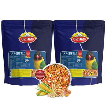 Kit 2 Biotron Bambito Mix 500g Mistura de Ração com Sementes Agaporne ...