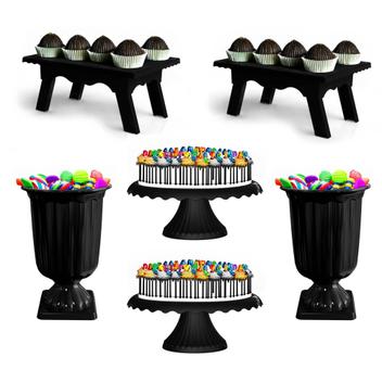 Kit 2 Boleira Cake - 2 Vaso Grego 19cm - 2 Mesinha 20cm - LAJ ...