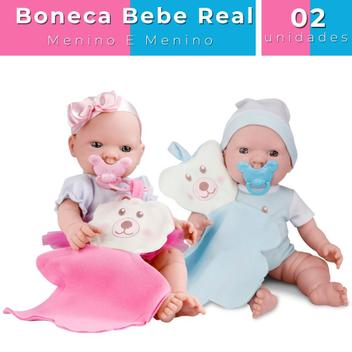 Kit 2 Bonecas Bebe Bebezinho Real Menina E Menino Newborn - Roma ...