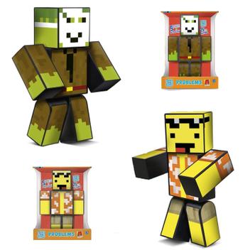 Kit 2 Bonecos Turma Problems Mel Stick Minecraft 25cm Oferta ...