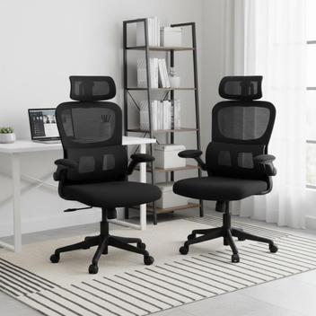 Kit 2 Cadeiras Escritório Giratória Reclinável Ergonômica Com Encosto ...