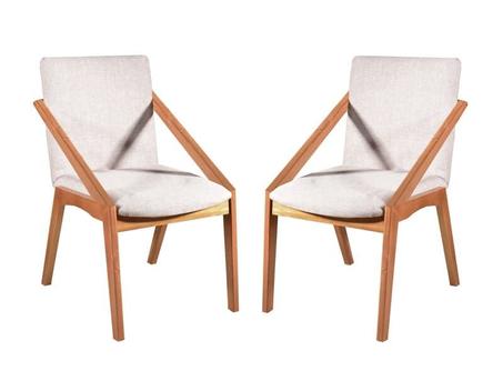 Kit 2 Cadeiras Madeira Maciça Estofada com Braço - Lírio - Harmonia ...