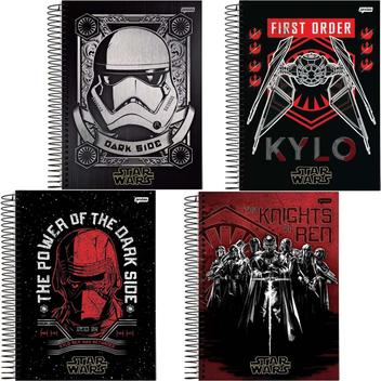 Kit 2 Cadernos Star Wars 240 Fls 12 Matérias Sortido Jandaia - Caderno ...