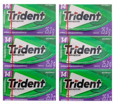 Kit 2 Caixas Chiclete Trident 14S Caixa Com 12Un Sabor Menta ...