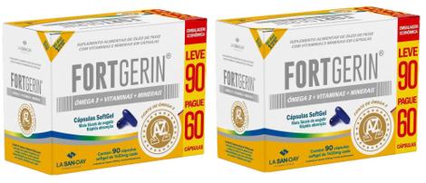 Kit 2 caixas Fort Gerin Ômega 3 + Vitaminas+Minerais Leve 90 Pague 60 ...