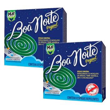 Kit 2 caixas Inseticidas Repelente Espiral Boa Noite Mat Inset Fort ...