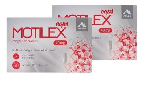 Kit 2 Caixas Motilex Colágeno 40Mg Com 60 Capsulas - Apsen - Colágeno ...