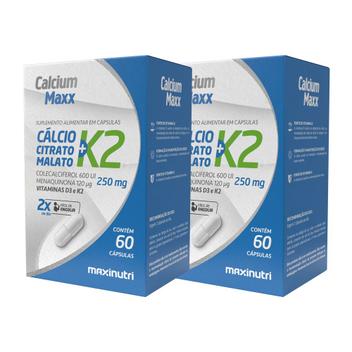 Kit 2 Calcium Maxx Cálcio K2 60 Cápsulas Maxinutri - Cálcio - Magazine ...