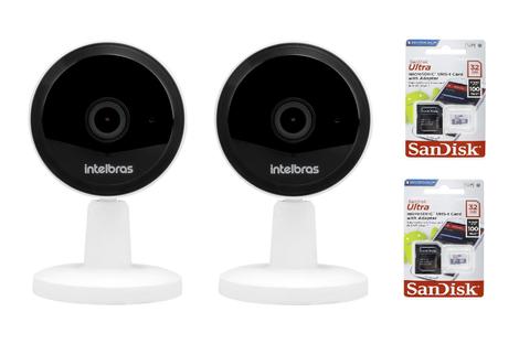 Kit 2 Câmeras Inteligente Intelbras iM1 interna Wi-Fi HD Branca ...