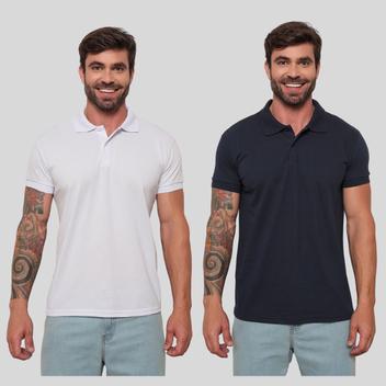 Kit 2 Camiseta Gola Polo Masculina Piquet Premium Algodão - Vega ...